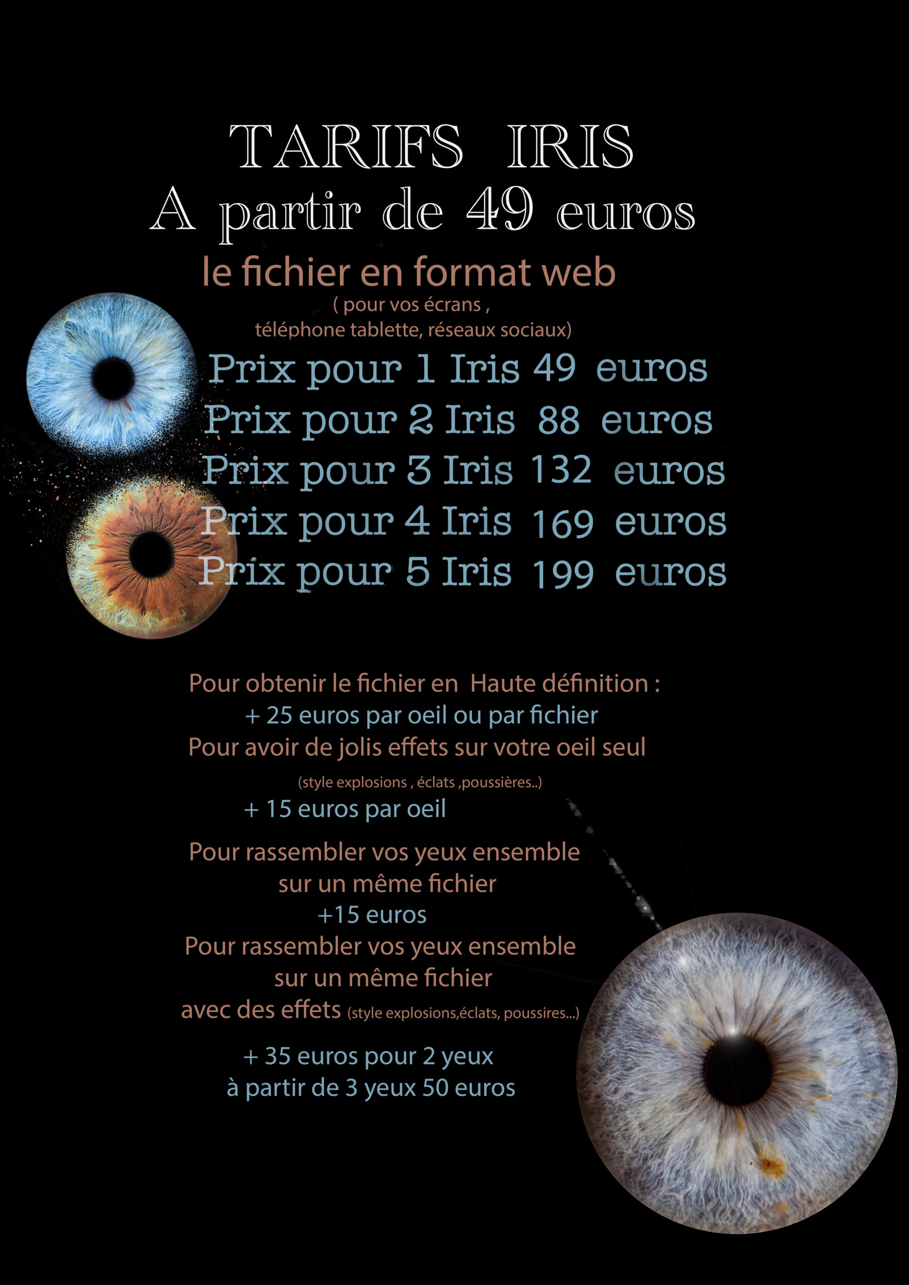 Tarifs séances photos « IRIS » à Rouen en Seine Maritime